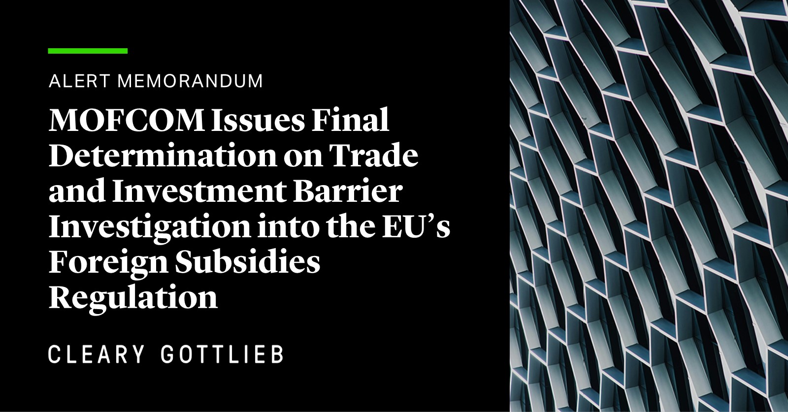 MOFCOM Issues Final Determination on Trade and Investment Barrier ...